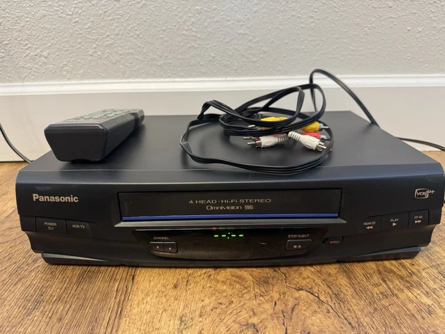 PANASONIC OMNIVISION PV-V4520 Blue Line VCR VHS Player w/ Remote Tested ...