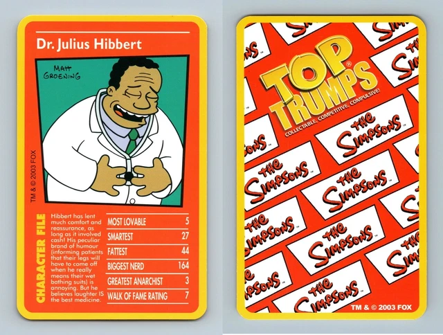 DR. JULIUS HIBBERT - The Simpsons 2003 Top Trumps Card EUR 1,37 ...