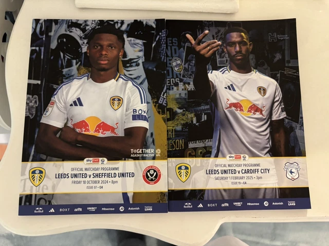 2 LEEDS UNITED Programmes V Cardiff & Sheffield United £2.80 - PicClick UK