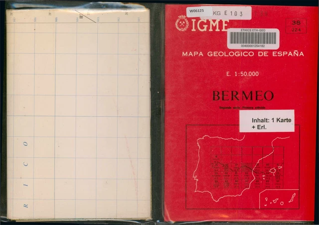 MAPA GEOLOGICO DE Espana. No. 38. Part 22-4. BERMEO. 1:50.000. (1 Karte ...
