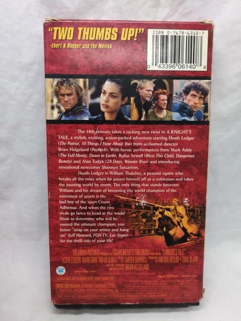 *HOLLYWOOD VIDEO* HEATH Ledger A Knight's Tale VHS £6.32 - PicClick UK
