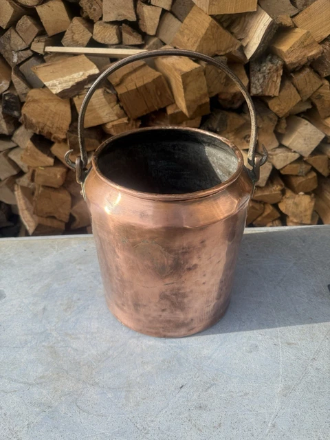 ANTIQUE HANDMADE COPPER Milk churn Bucket Pail 2.6kg £65.00 - PicClick UK
