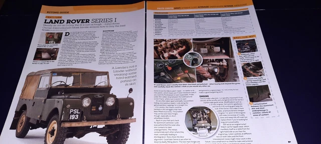 LAND ROVER SERIES 1 reg PSL193 buying guide article £3.95 - PicClick UK