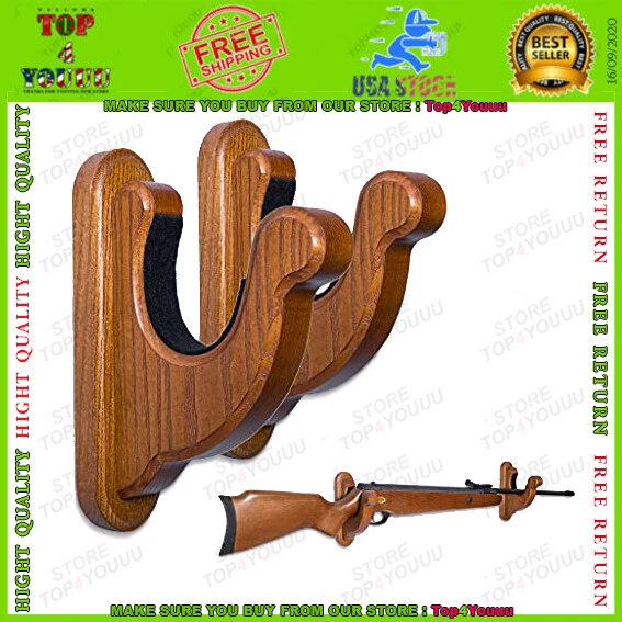 SINGLE RIFLE SHOTGUN Gun Wall Mount Display Rack Gun Hanger Wood for ...