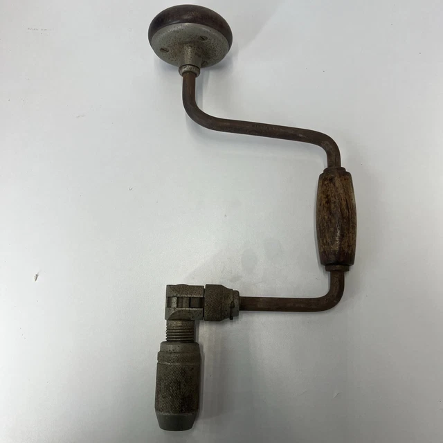 VINTAGE STANLEY NO. 813 Ratcheting Reverse Hand Drill 10in Auger Bit ...