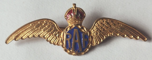 WW2 RAF ROYAL Air Force Pilot Wings Medal Sweetheart Brooch Pin Badge £ ...