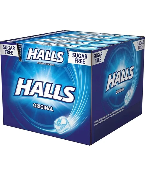 HALLS ORIGINAL MENTHOL Throat Lozenges Stick Pack of 20 Sugar Free LONG ...