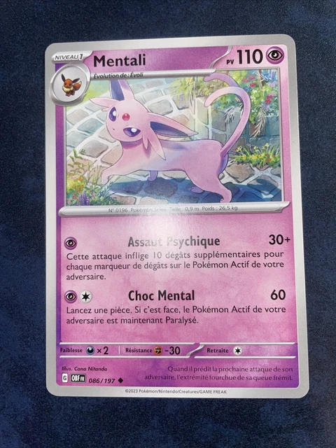 CARTE POKÉMON MENTALI 086/197 EV3 Flammes Obsidiennes fr neuve EUR 1,00 ...
