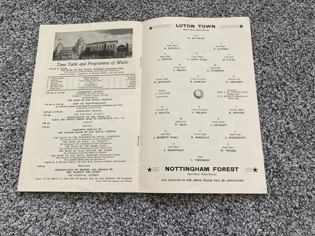 LUTON V NOTTS Forest 1959 FA Cup Final Programme. £10.00 - PicClick UK