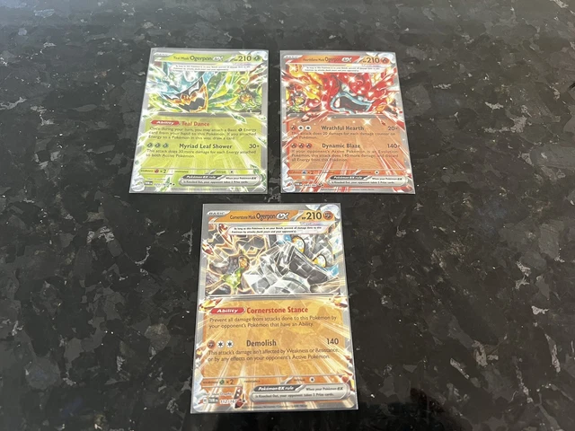 TEAL CORNERSTONE HEARTHFLAME Mask Ogerpon EX Cards Twilight Masquerade ...