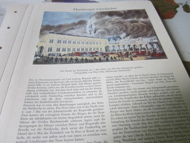 HAMBURG ARCHIV 2 Geschichte 2067 Brand Petrikirche 7.5.1842 Peter Suhr ...