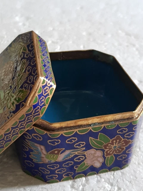 TRÈS JOLI PETITE Boite Chinois Vintage Email Cloisonné Chine decor ...