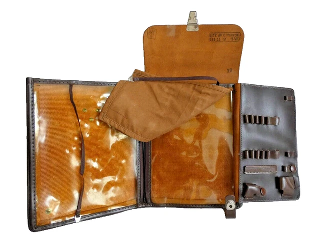 LARGE SOVIET RUSSIAN Army Leather Officer Planshet Shoulder Bag Case ...