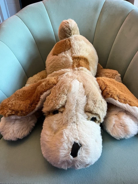 LARGE KEEL TOYS Puppy Dog Patch Beige Brown Soft Toy Plush Beagle ...