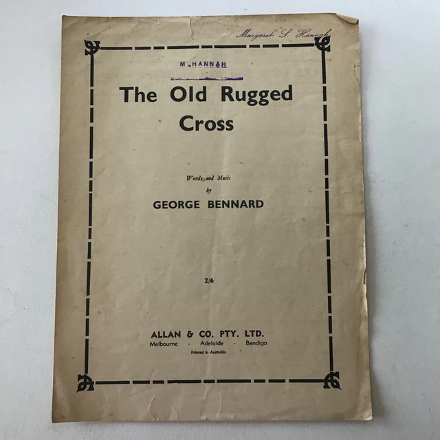 THE OLD RUGGED Cross Sheet Music Vintage 1913 $19.99 - PicClick AU