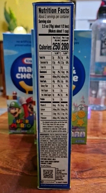 3 BOXES OF Kraft Macaroni & Cheese Super Mario Shapes Mix Kit 156g x3 £ ...