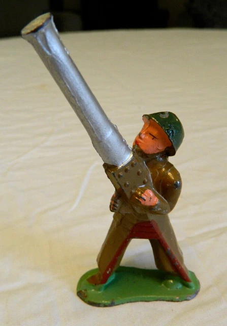 VINTAGE BARCLAY TOY Lead Hollowcast Soldier Anti-Aircraft Gunner WWI ...