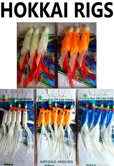 SEA FISHING HOKKAI Rigs -Assorted Colours Sizes Cod Mackerel Bass Lures ...
