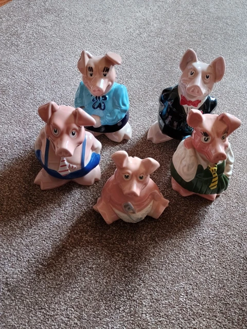 NATWEST PIGS FULL Set of 5 Piggy Banks by Wade, with stoppers £37.12 ...