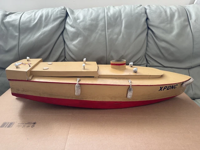 A LARGE, RADIO controlled, wooden model boat, with Wee MacGregor’s ...