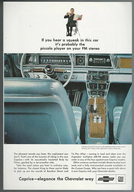 1966 CHEVROLET CAPRICE advertisement, Caprice Custom Coupe, Chevy print ...
