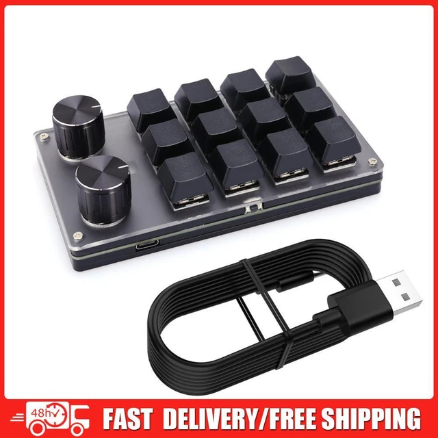 MACRO CUSTOM WIRED Gaming Keyboard Programmable Mechanical Keypad ...