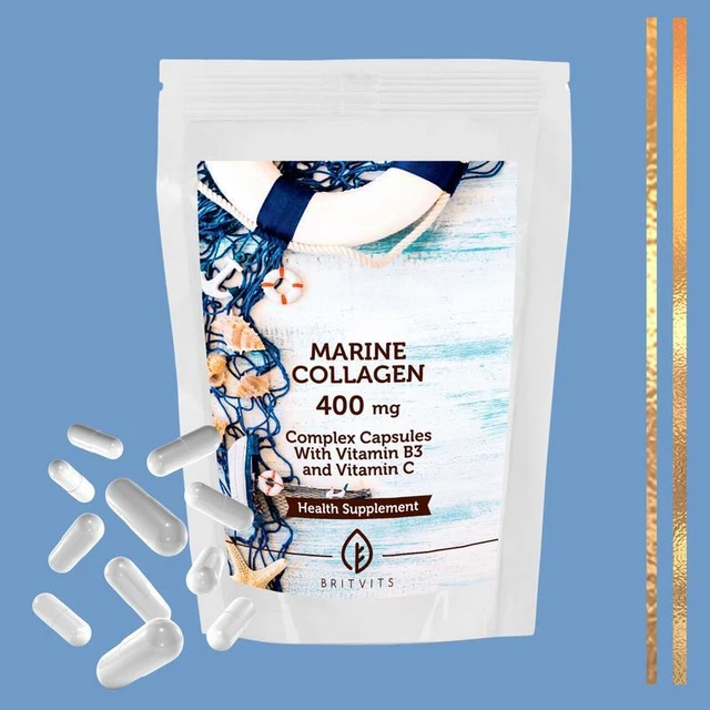 MARINE COLLAGEN 400MG Complex 250 Capsules with Vitamin B3 & C £20.90 ...