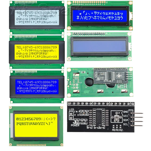 LCD 20X4 LCD1602/2004A I2C YELLOW/BLUE Display Module LED Backlight 5V ...