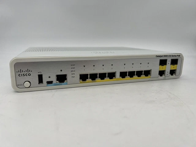 CISCO CATALYST 3560-CG WS-C3560CG-8PC-S V02 8 Ports PoE+ 124W 2 X 1G ...