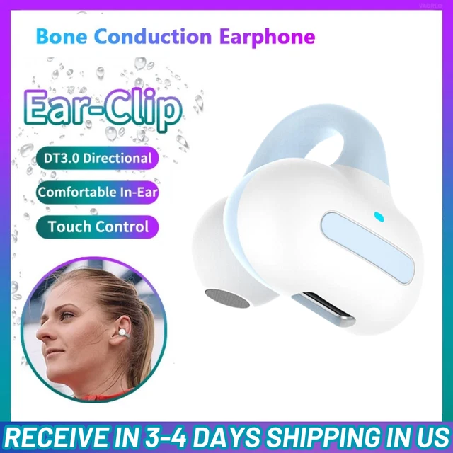 EAR CLIP BONE Conduction Headphones Bluetooth 5.3 Wireless Sport ...