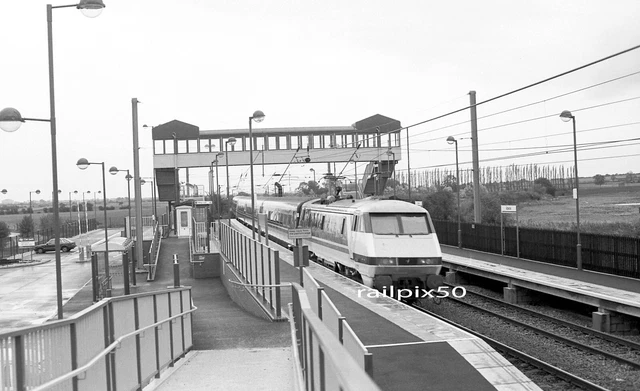 ORIGINAL RAILWAY NEGATIVE. Class 91 loco at Adwick station in 1993 £3. ...