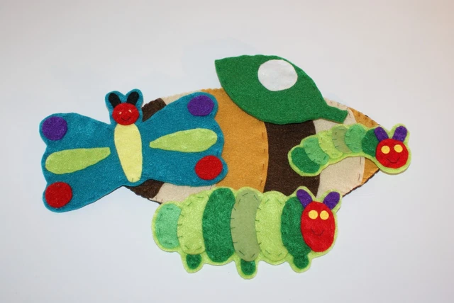THE VERY HUNGRY Caterpillar felt life cycle pack EYFS, butterfly, large ...
