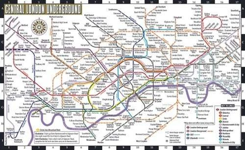 STREETWISE LONDON UNDERGROUND Map - Laminated Map of the London ...