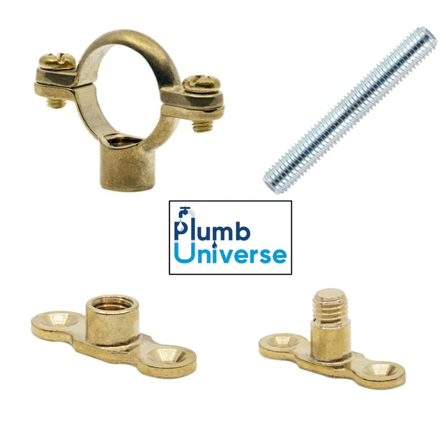 BRASS MUNSEN RINGS Pipe Clip Support Bracket 15mm, 22mm, 28mm, 35mm ...