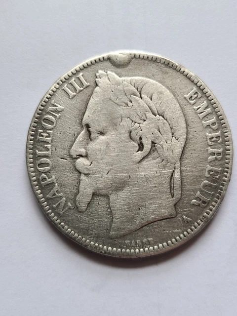 5 FRANCS ARGENT NAPOLEON III 1870 A Défaut sur la tête EUR 19,00 - PicClick FR