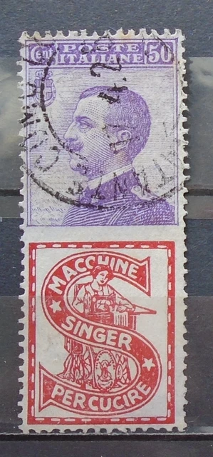 FRANCOBOLLI ITALIA REGNO Pubblicitario Singer 50C 1924 Usato In Buone ...