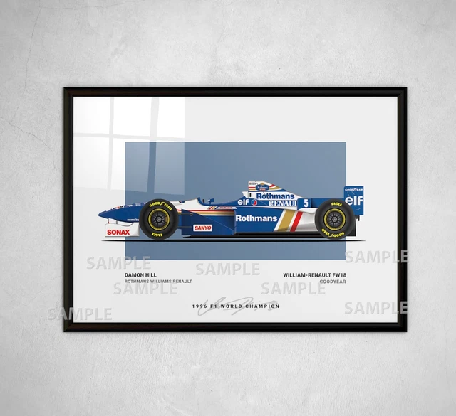 DAMON HILL SIGNED Print Photo Poster Williams 1996 Framed F1 Formula One 1 £19.99 - PicClick UK