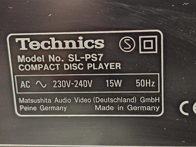 TECHNICS SL-PS7 LETTORE CD compatto hi-end, senza telecomando funzione top EUR 246,65 - PicClick IT