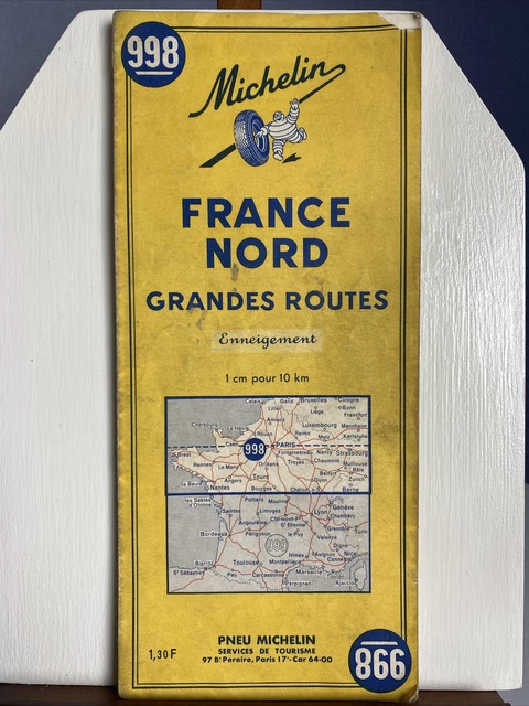 VINTAGE MAP/GUIDE. 1960’S Michelin FRANCE NORD Grandes Routes D103 $21. ...