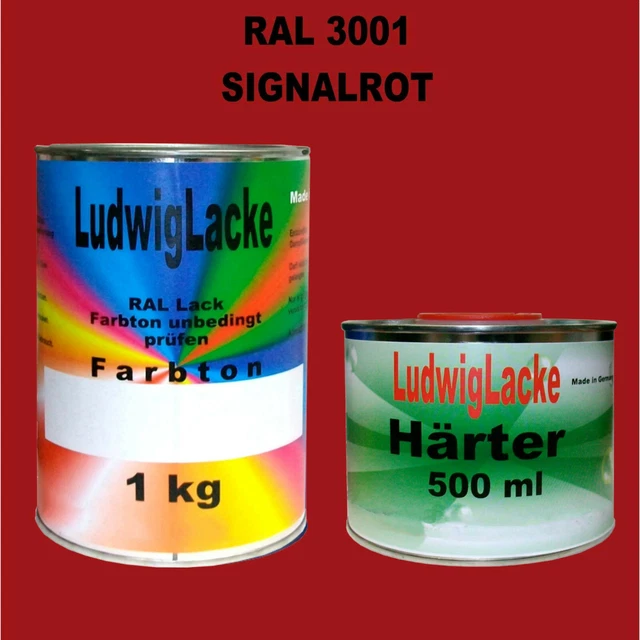 RAL 3001 ROUGE Signalisation 1,5 KG Kit Mat Soie Peinture & Durcisseur ...