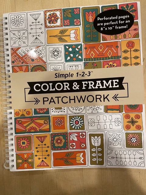 ADULT COLORING BOOK Simple 1-2-3 Color And Frame Patchwork $10.88 ...