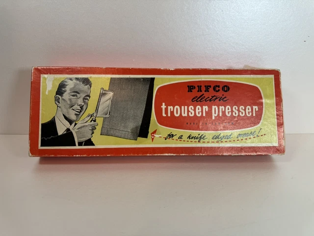 VINTAGE 1950S PIFCO Electric Trouser Press Hand Held Original Box Prop ...