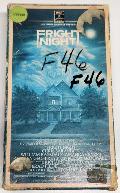 FRIGHT NIGHT (VHS, 1986) Side Loader, Red Border RCA Columbia Pictures ...