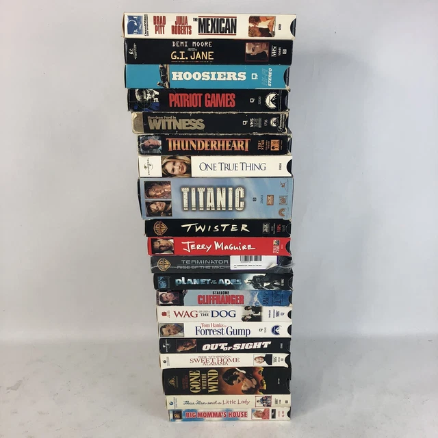 20 VHS LOT Jerry Maguire Forrest Gump Titanic Wag The Dog Hoosiers ...