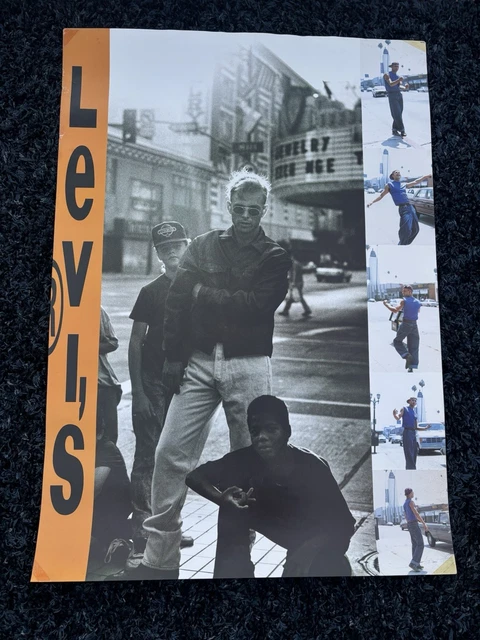 VINTAGE LEVIS Strauss Jeans Promotion Advertising Poster C £50.00 ...