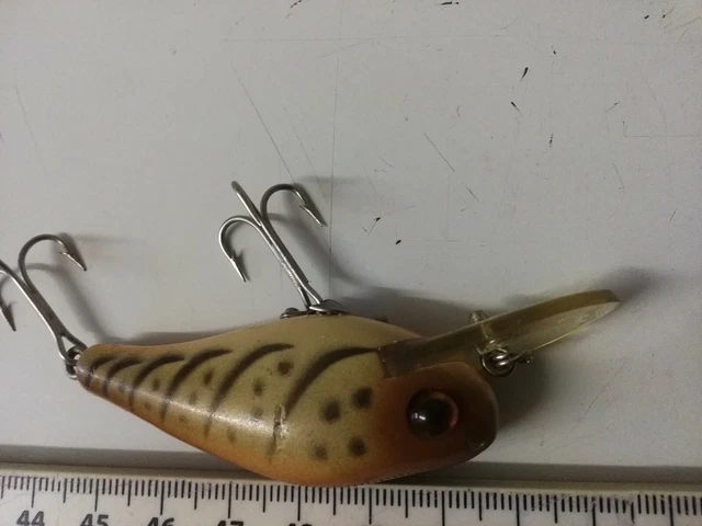 VERY RARE VINTAGE Heddon--Balsa Wood Timber Rattler—Pike, Bass Fishing ...