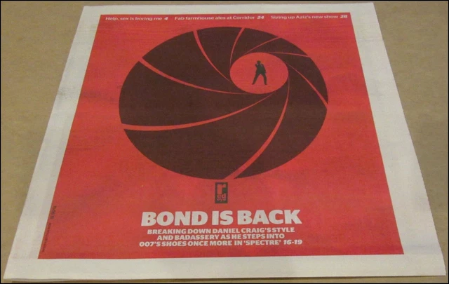 11/6/2015 RED EYE Chicago Newspaper James Bond Spectre Daniel Craig 007 ...