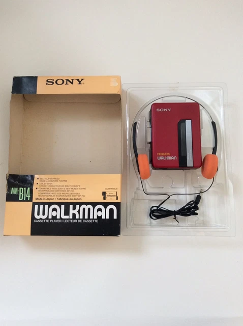 RED SONY WALKMAN WM-B14 Tape Cassette Player VINTAGE BOXED £148.50 ...