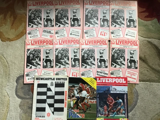 LIVERPOOL PROGRAMMES - FROM THE 1980’s + ONE FROM 1974 - 8 HOME AND ...