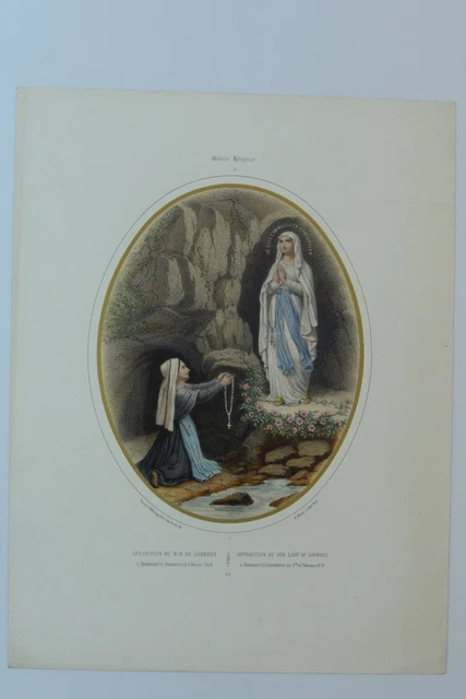 LITHO NONNE ANTIK L'Apparition De Ndl Bernadette Lourdes Lamin EUR 46 ...
